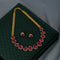 Ruby Fireworks Diamond Circle Gold Necklace Set