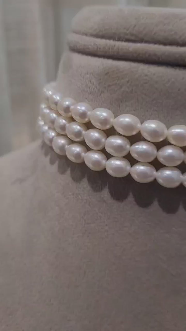 Buy Customisable Freshwater 3-Line Choker Necklace