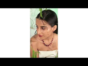 Ruby Fireworks Diamond Circle Gold Necklace Set